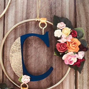 Monogram Hanging Letter, Wooden Letter, Decorative Letter, Floral ...