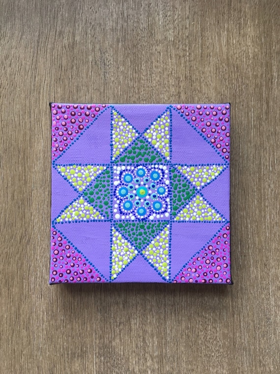 Mini Canvas Painting Small Canvas Painting Quilt Square | Etsy