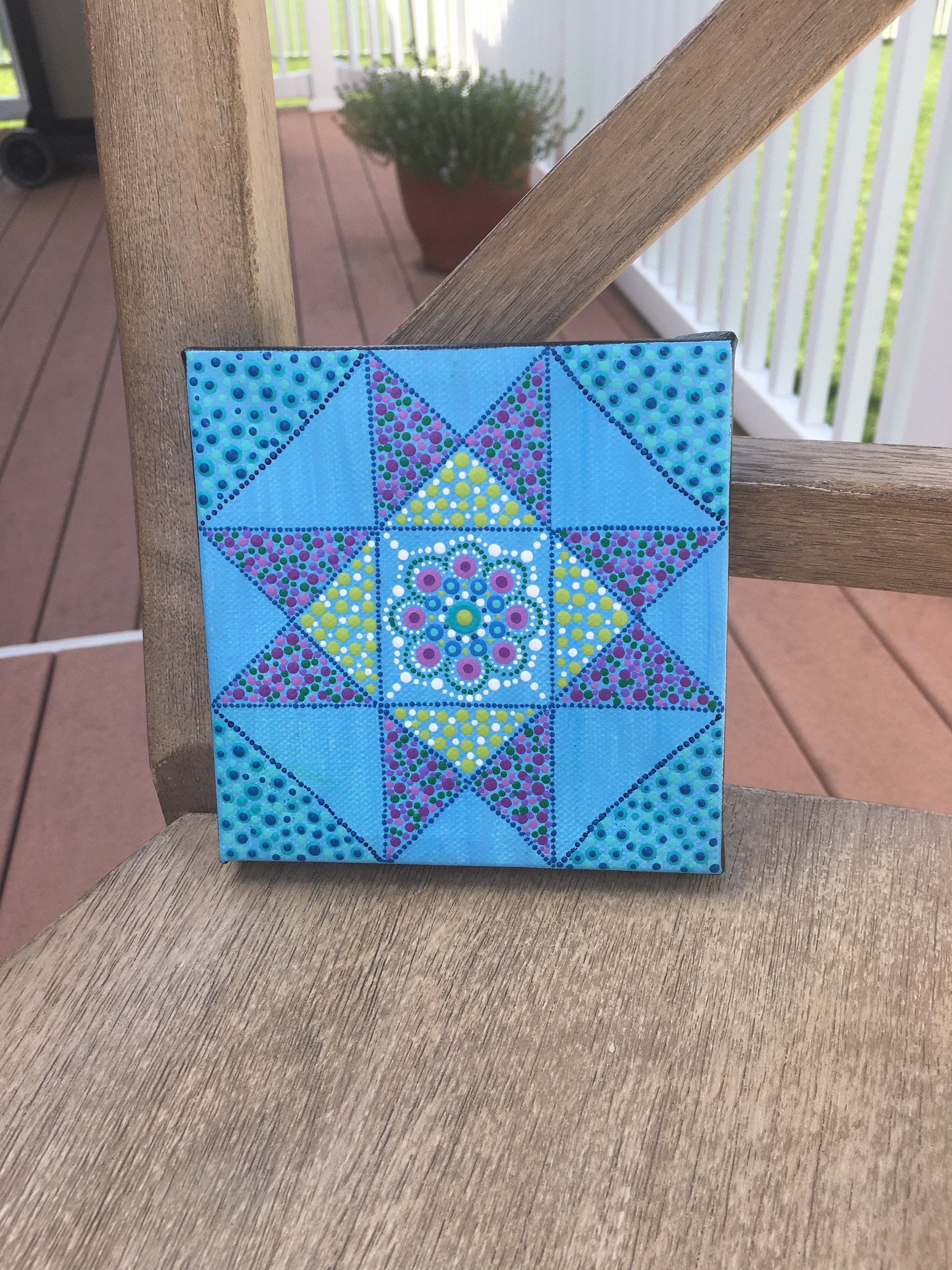 Mini Canvas Painting- Small Canvas Painting- Quilt Square Painting ...