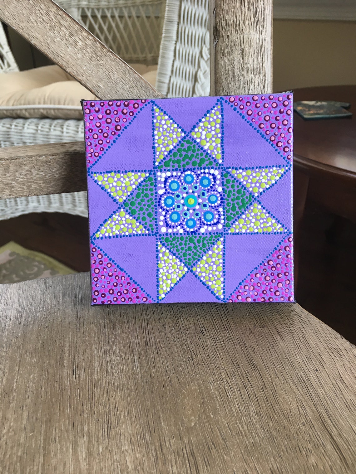 Mini Canvas Painting Small Canvas Painting Quilt Square Painting ...