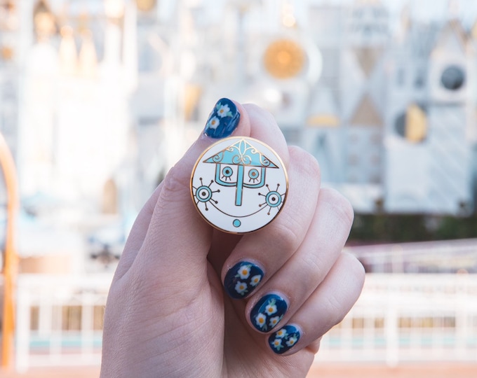 Small World Clock Face Pin Disney Pin Disneyland Pin Enamel Pins Cute ...