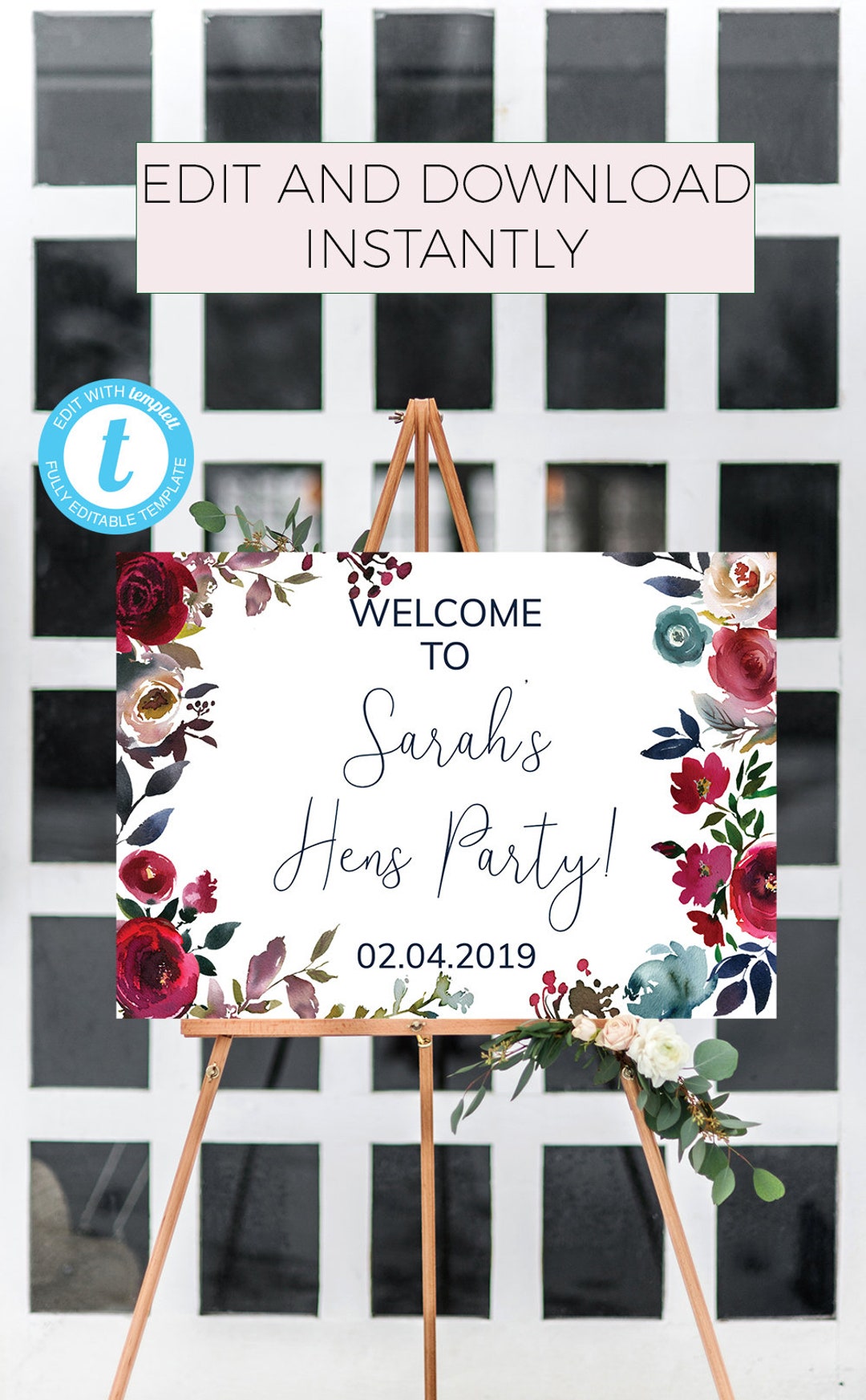 Hens Party Welcome Sign Welcome to Hens Party Sign Hens Party Sign Hen ...