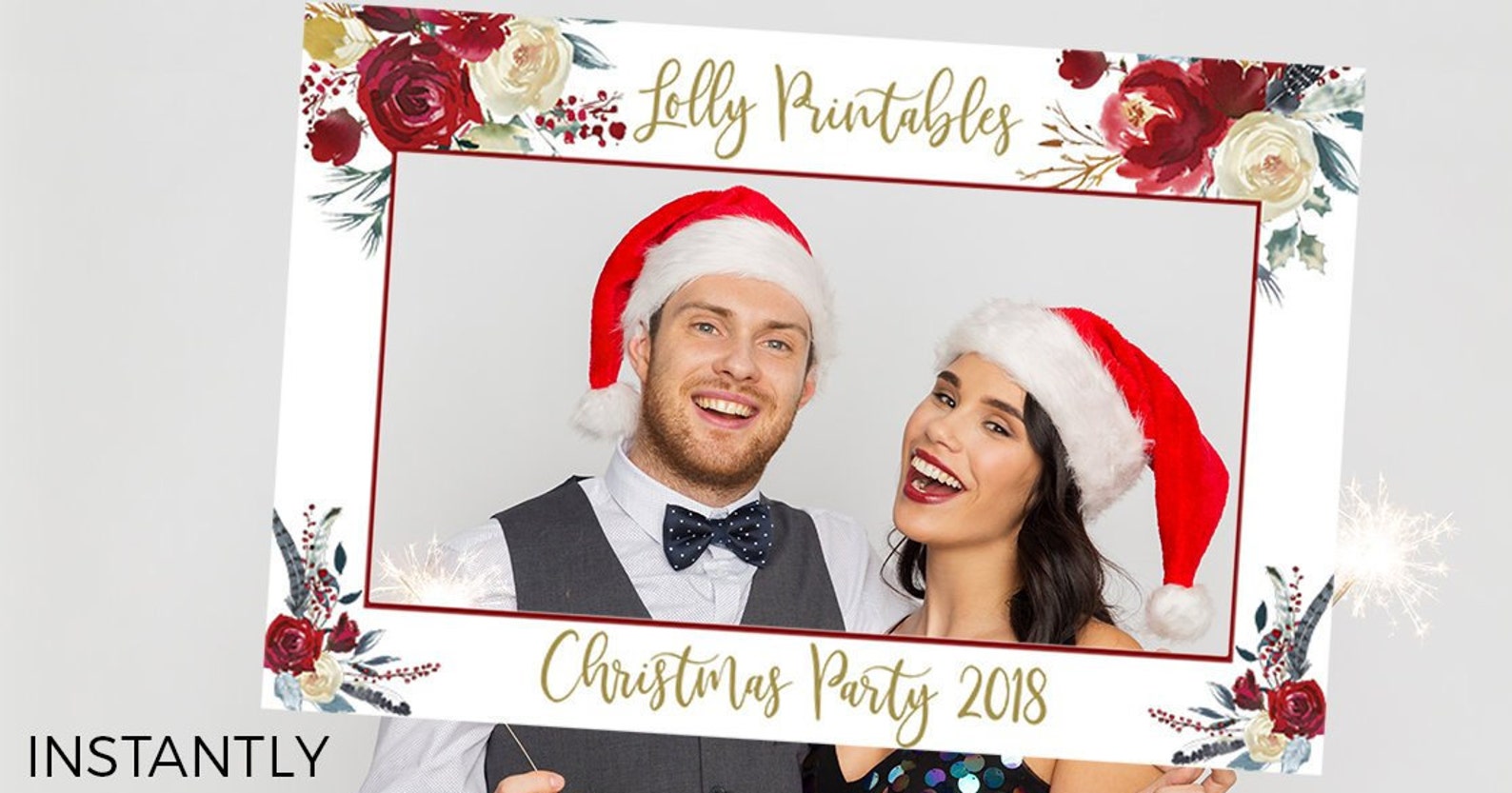 Christmas Party Photo Booth Frame, Holiday Decor (digital Template) - Etsy