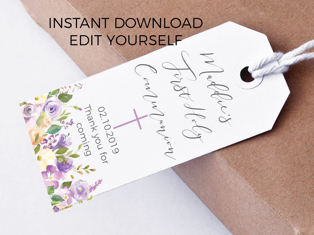 First Holy Communion Favor Tag First Holy Communion Thank You First ...