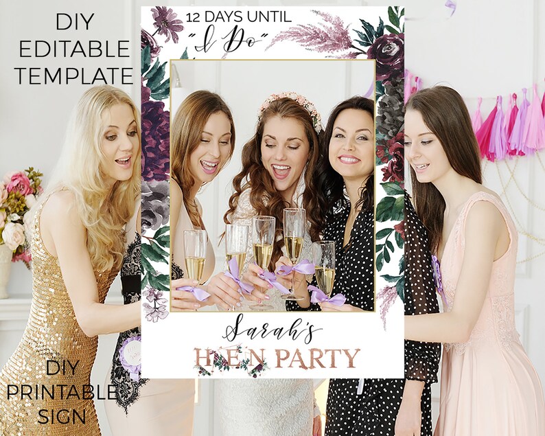 Rose Gold Hens Night Photo Prop Photo Prop Frame Hens Party | Etsy