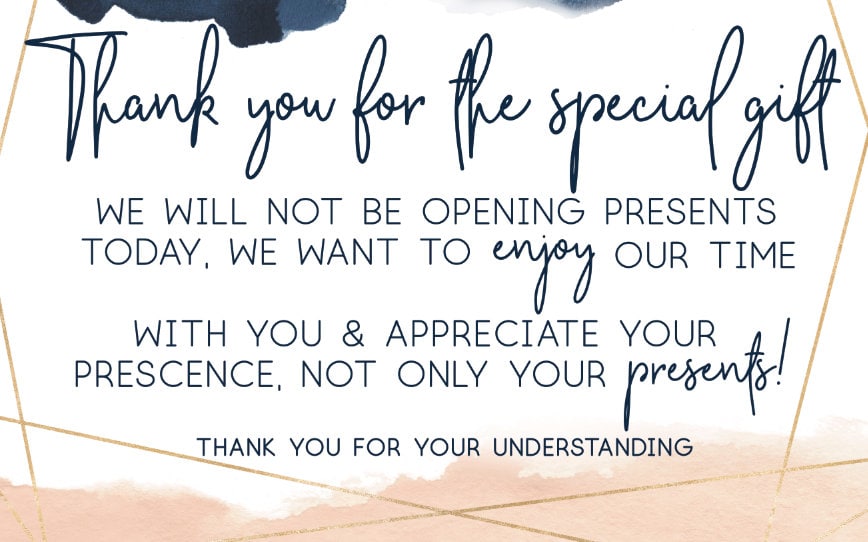 Won't Be Opening Gifts Sign Not Opening Gifts Sign - Etsy