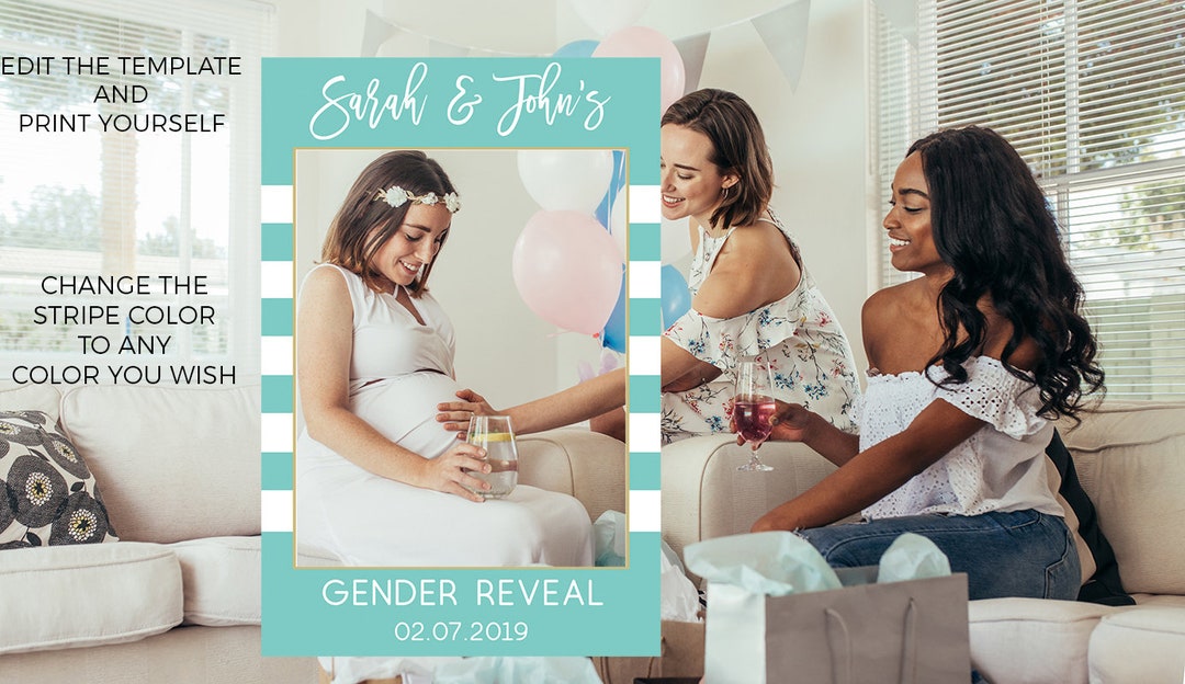 Personalized Gender Reveal Photo Prop Frame (digital Download) - Etsy