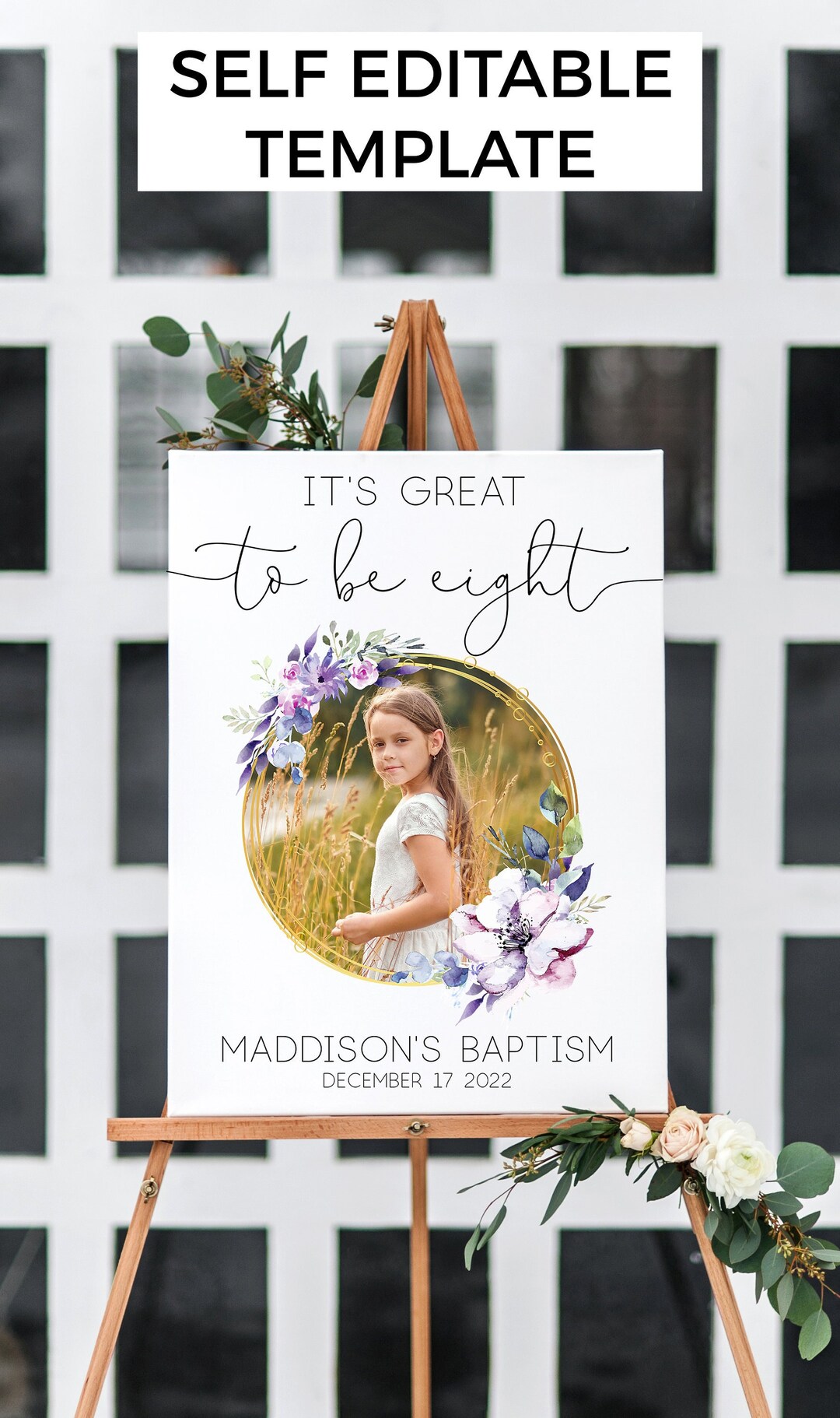 LDS Baptism Welcome Sign, Photo Baptism Sign, LDS Baptism for Girl ...
