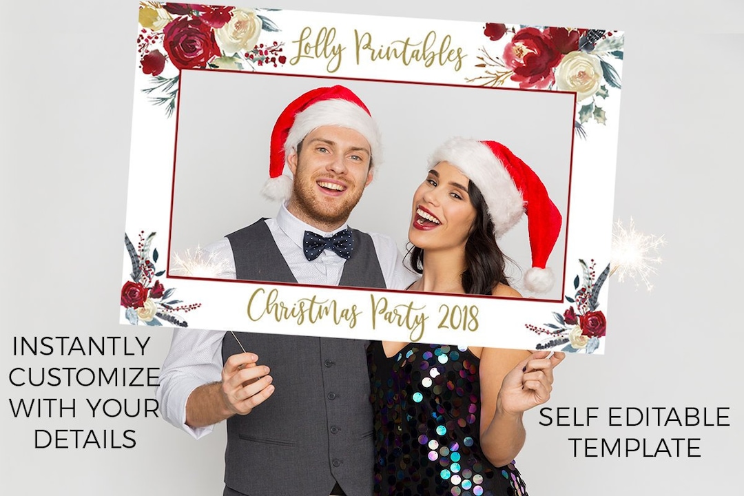 Christmas Party Photo Prop Frame, Office Party Instagram Frame ...