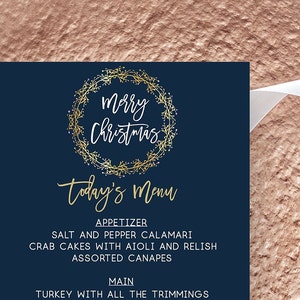 Christmas Menu Template, Menu Template, Editable Christmas Menu ...