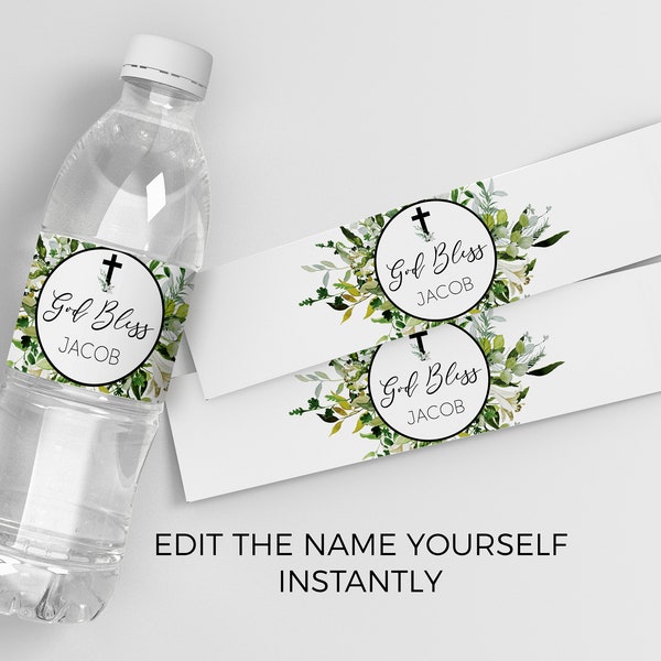 Baptism Water Labels - Etsy