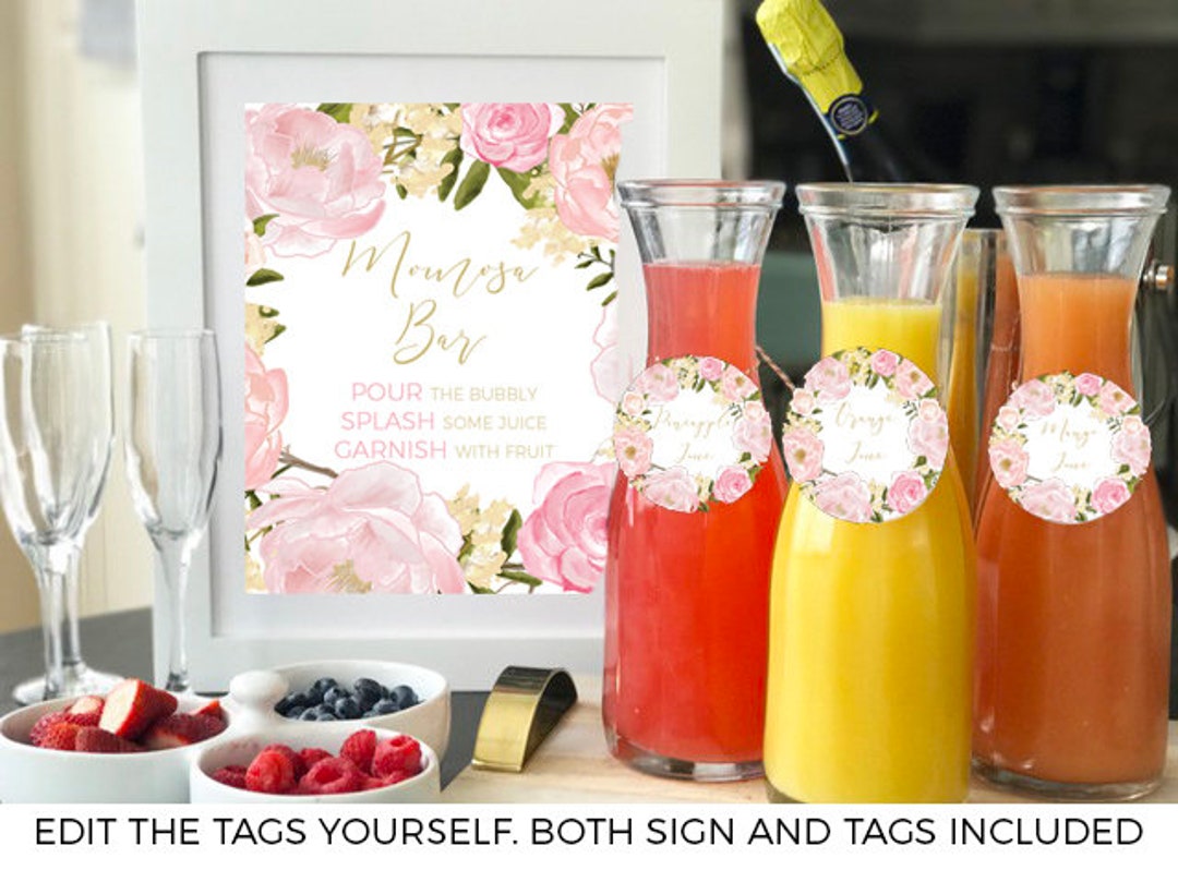 Momosa Bar Tags, Juice Bar Tags Mom-osa Bar Juice Tags, Mimosa Bar ...