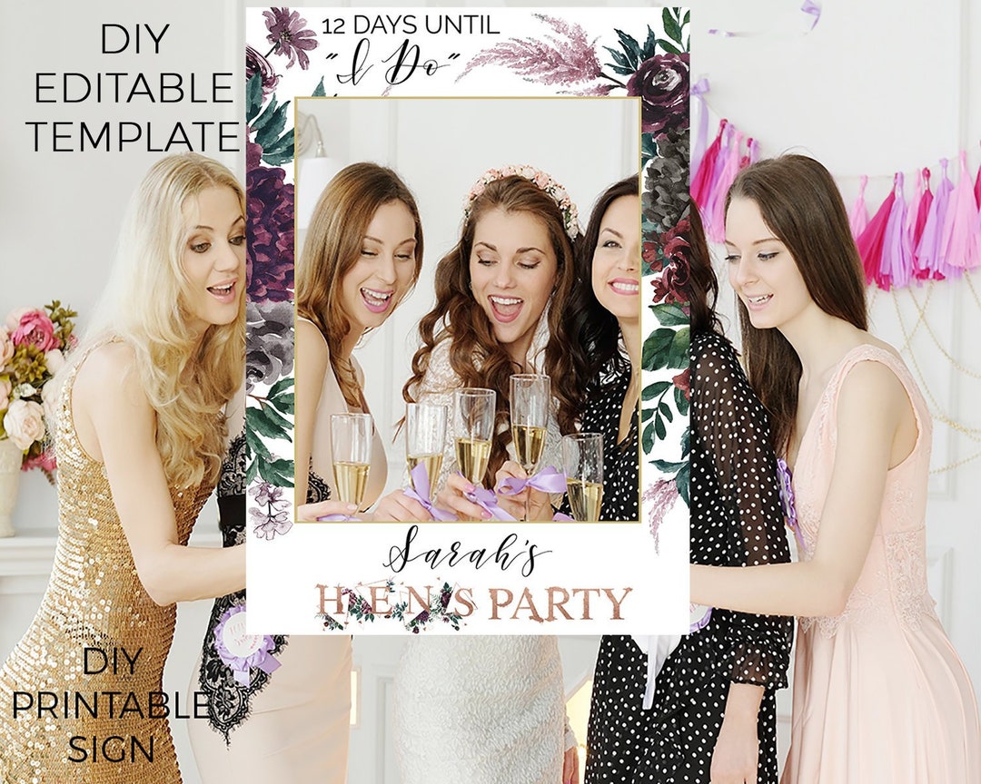 Rose Gold Hens Night Photo Prop, Photo Prop Frame, Hens Party Photo ...