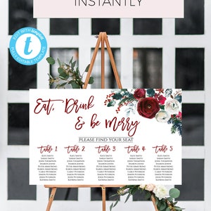 Christmas Party Seating Plan, Holiday Seating Chart, Holidays Work ...