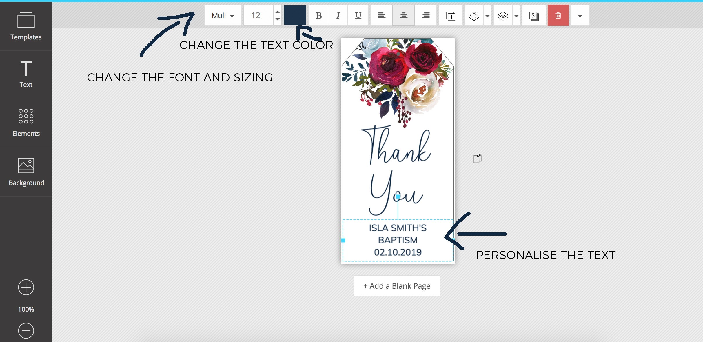 Boho Floral Birthday Favor Tags, Custom Printable (digital Template) - Etsy
