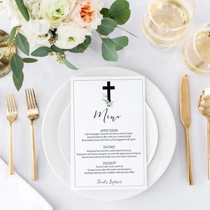 Baptism Menu Template, Holy Communion Menu, Christening Menu, Religious ...