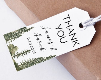 Personalized Pine Tree Favor Tags Pine Tree Wedding Favor - Etsy
