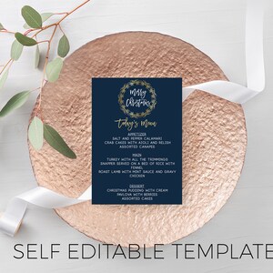 Christmas Menu Template, Menu Template, Editable Christmas Menu ...