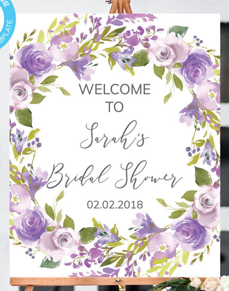 Lavender Bridal Shower Welcome Sign Lavender Welcome Sign - Etsy