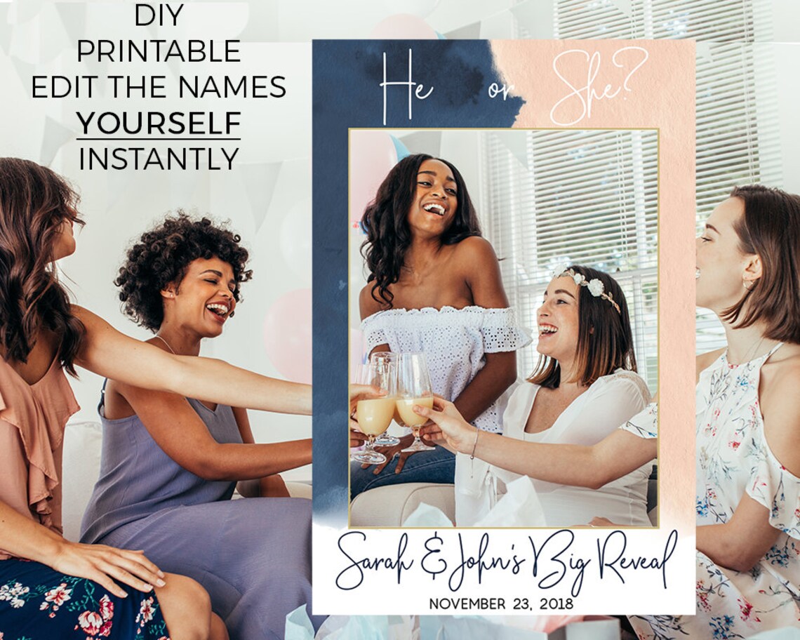 Gender Reveal Photo Prop Frame Gender Reveal Photo Prop - Etsy