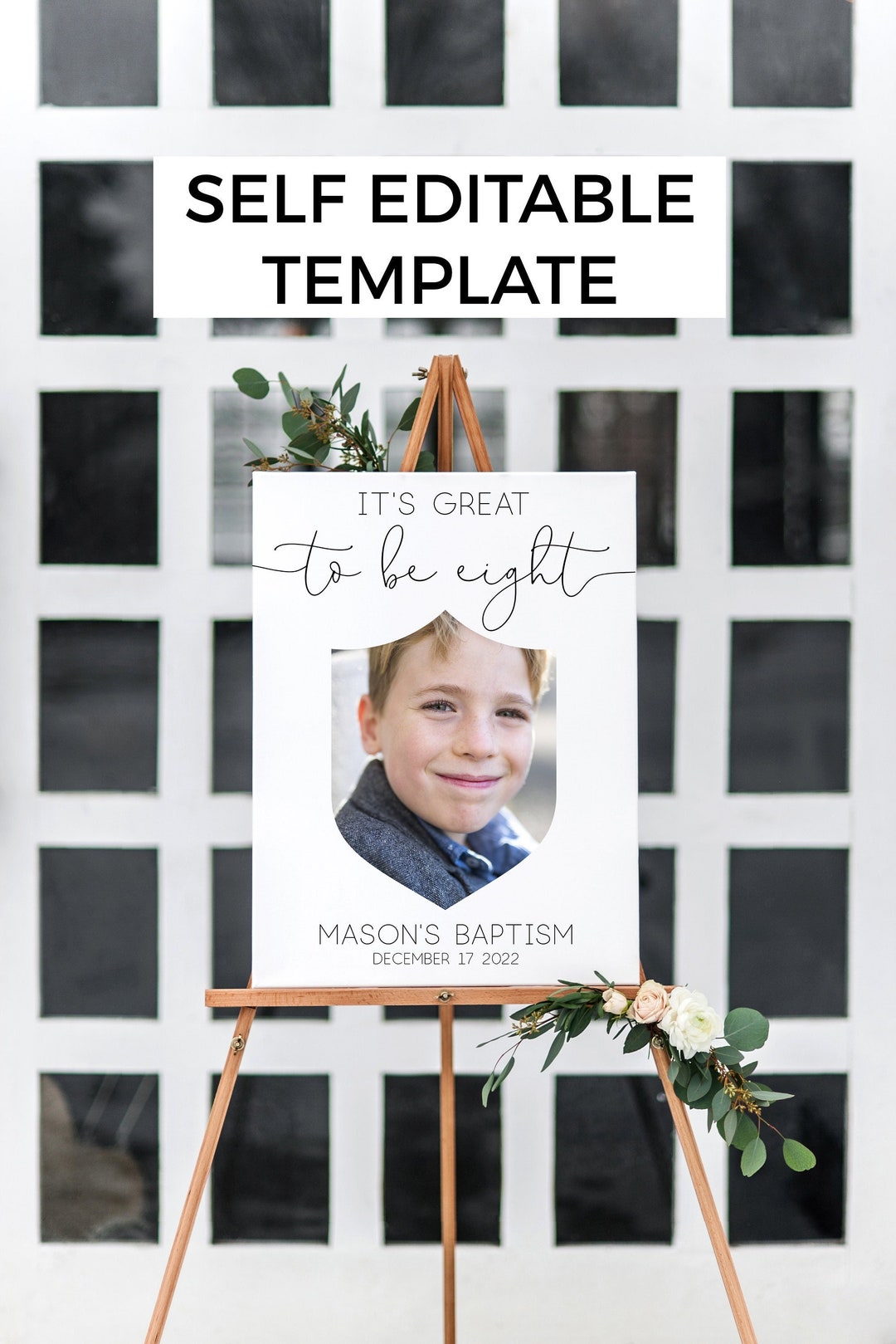 LDS Baptism Welcome Sign, Photo Baptism Sign, Great to Be 8 Sign ...