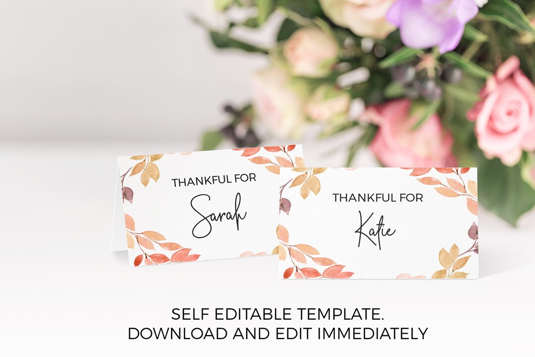 Thanksgiving Place Cards, Holiday Place Cards, Fall Place Cards ...