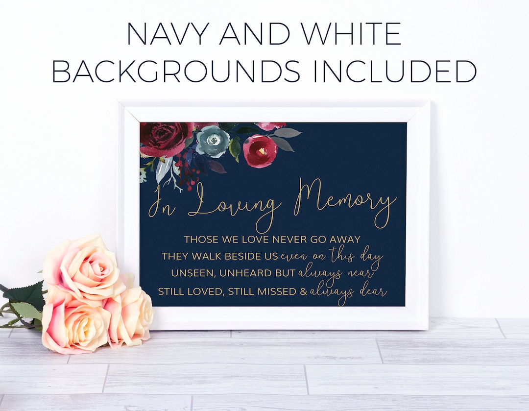 In Loving Memory Sign, in Loving Memory Print, Memory Sign, Memorial ...