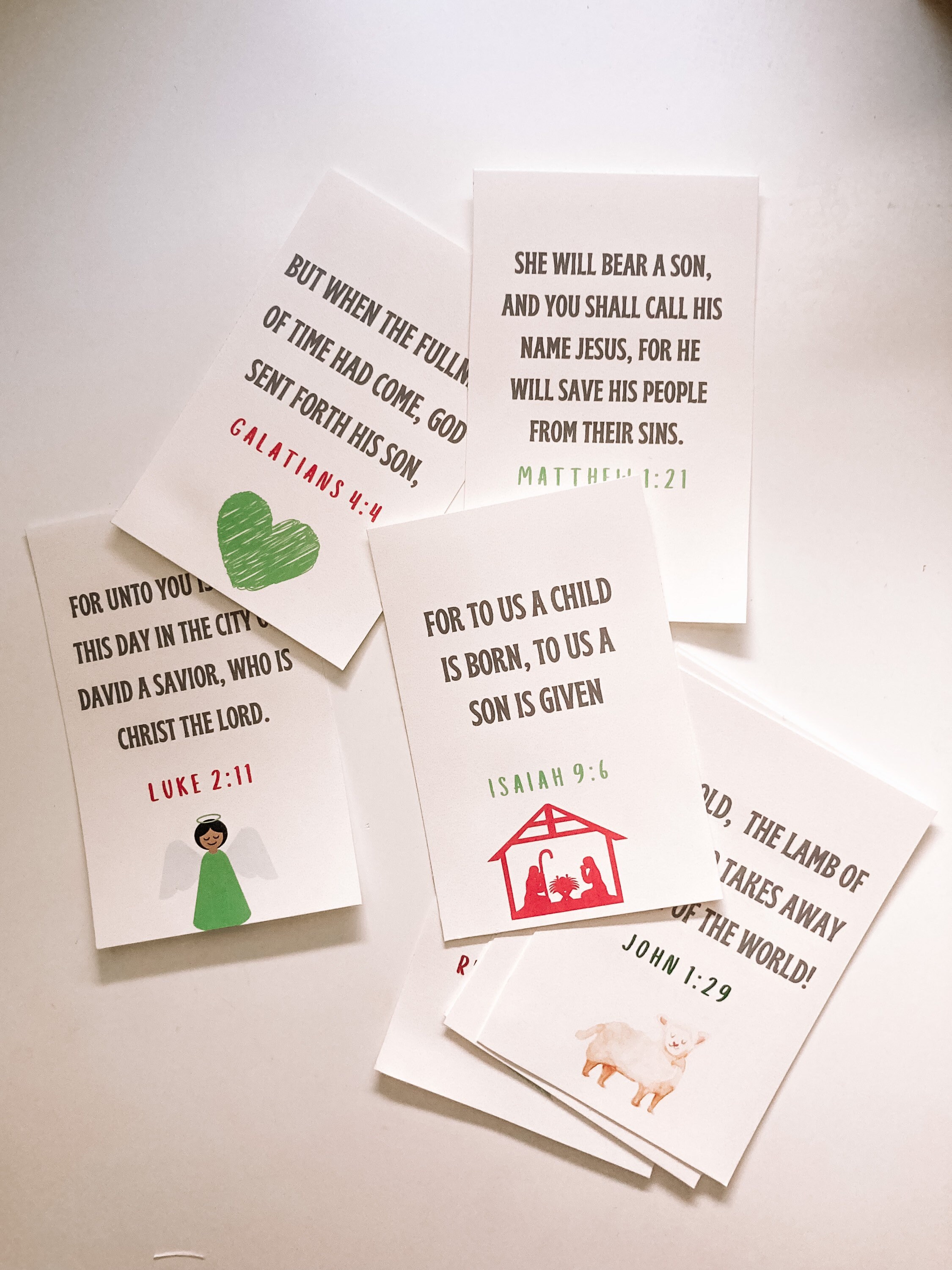 Kids Christmas Bible Memory Verse Cards | ADVENT - Etsy