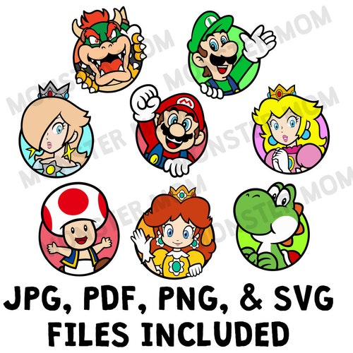 Super Mario LAYERED SVG Mario Icon SVG Bundle Mario Cut - Etsy