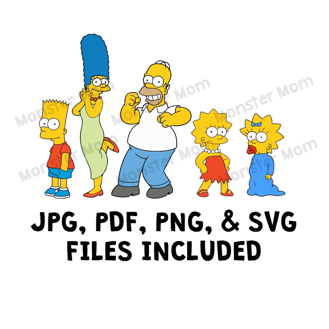 Simpsons LAYERED SVG | Homer Svg | Marge Svg | Bart Svg | Lisa Svg ...