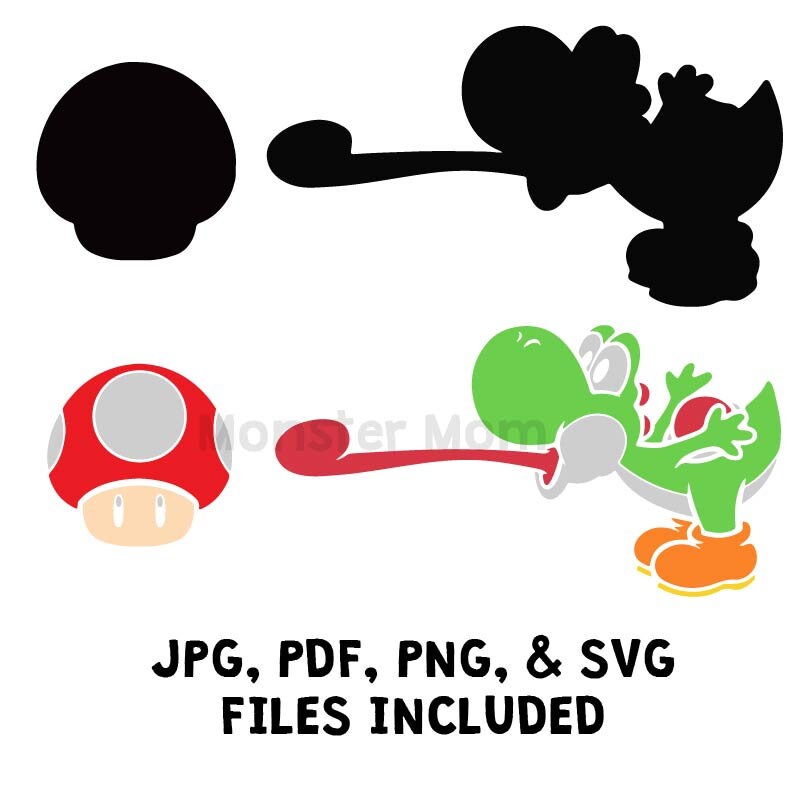 Super Mario LAYERED SVG Luigi Mario Peach Toad Yoshi SVG | Etsy Canada