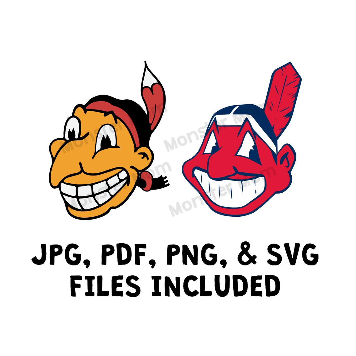 Chief Wahoo LAYERED SVG Indians Wahoo SVG Vintage Wahoo | Etsy