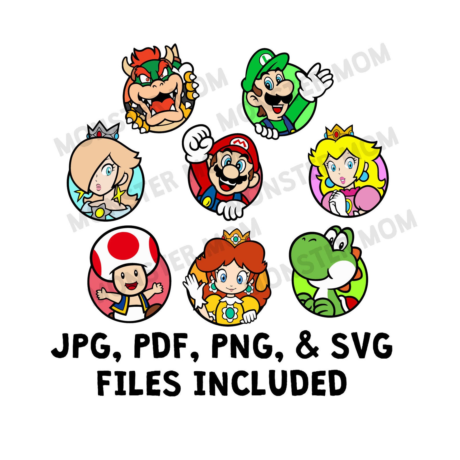 Super Mario LAYERED SVG | Mario Icon SVG Bundle | Mario Cut File ...