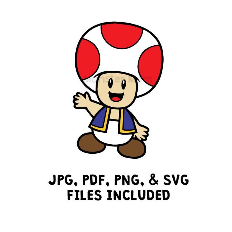 Mario Toad LAYERED SVG Toad SVG Toad PnG Toad Clipart | Etsy