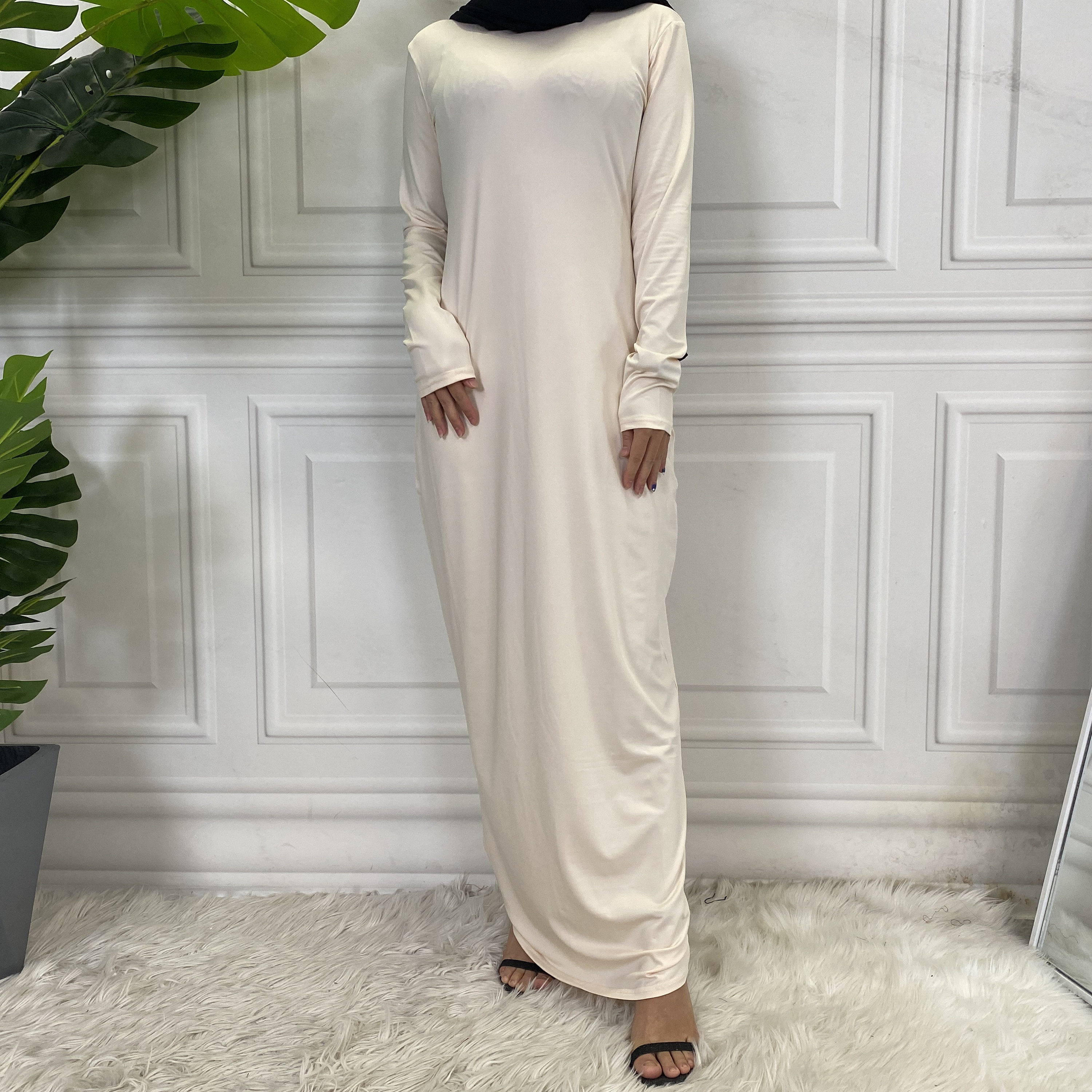 Under Abaya Dress High or Low Neck Bodycon Dress | Etsy