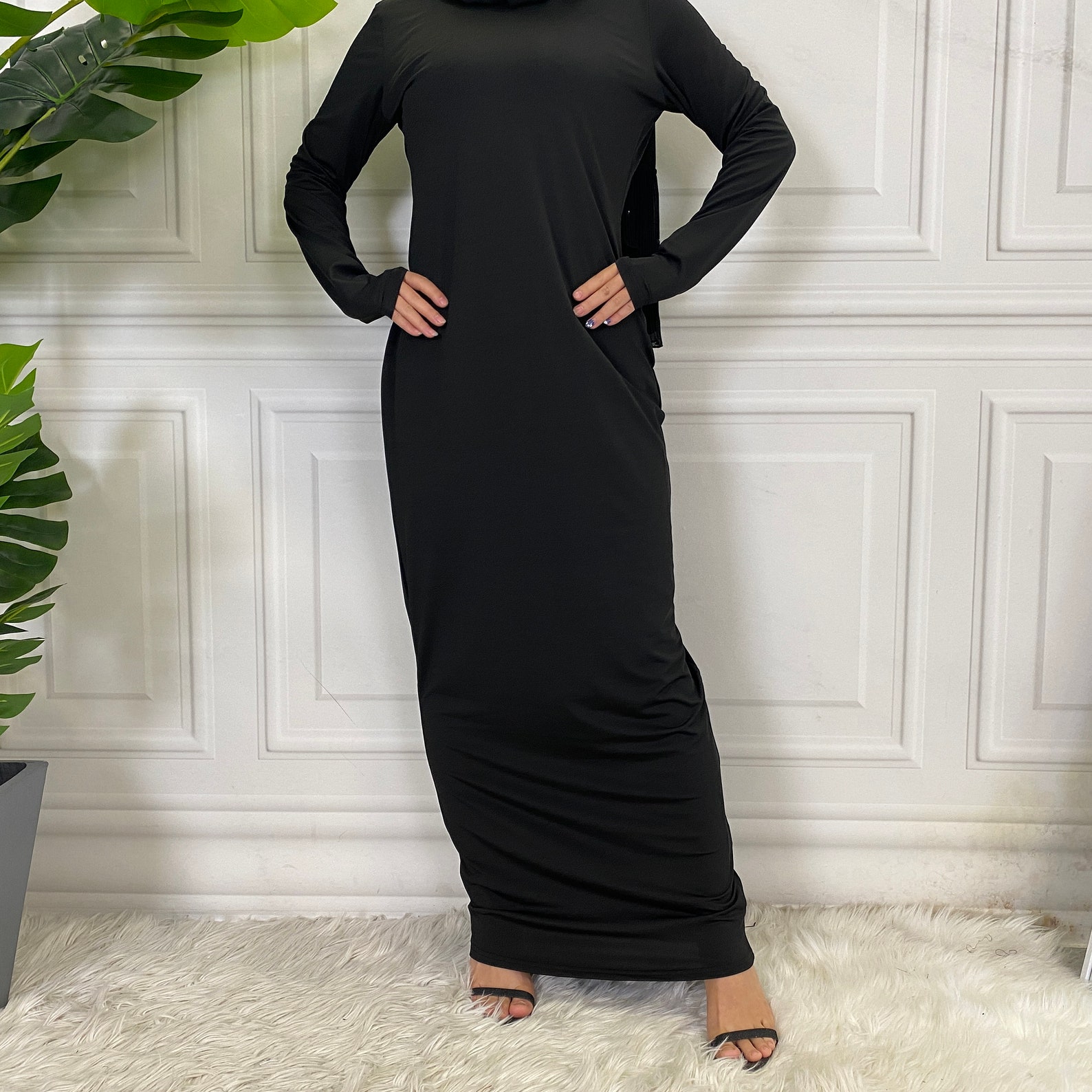 Under Abaya Dress High or Low Neck Bodycon Dress - Etsy