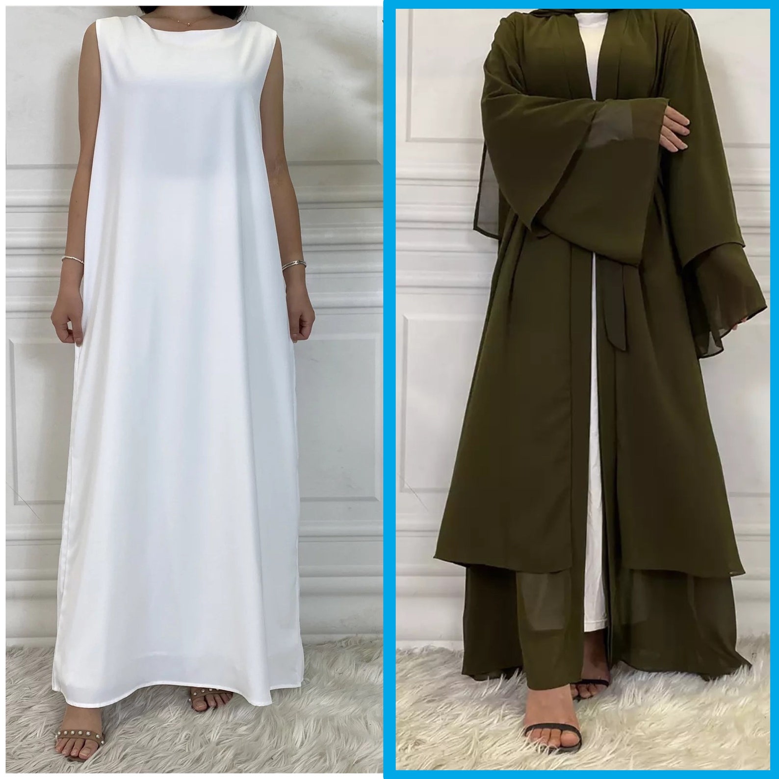 SET - Elegant Abaya Set + With Inner Dress - Etsy
