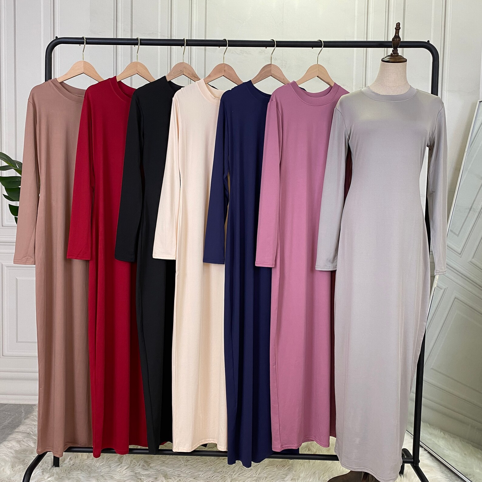 Under Abaya Dress High or Low Neck Bodycon Dress - Etsy