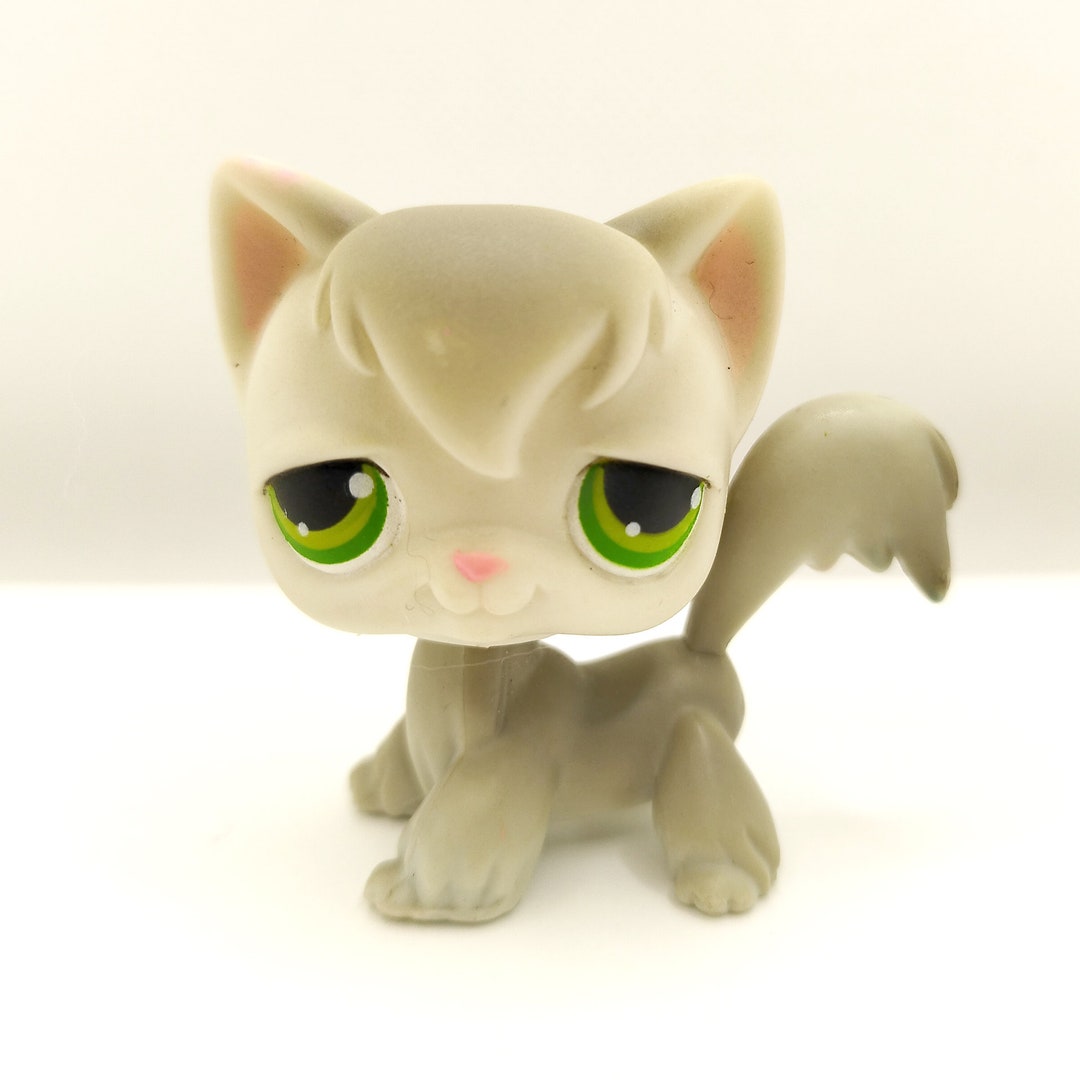 LPS Long-haired Gray Cat #20 / Authentic Vintage Hasbro Littlest Pet ...