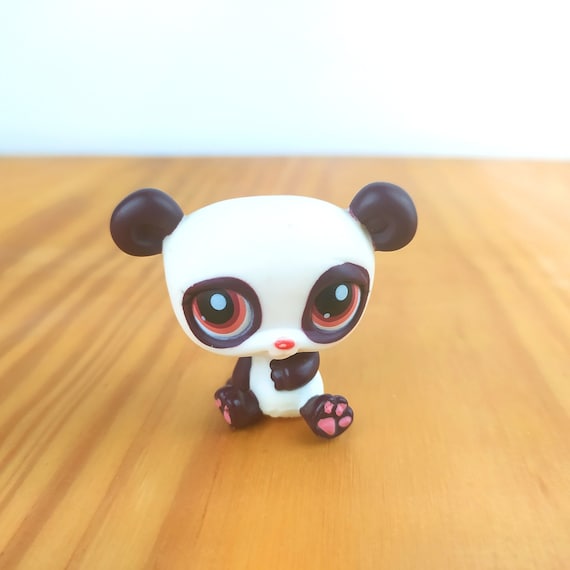 LPS Brown Panda 387 With Orange Eyes / Authentic Littlest Pet - Etsy
