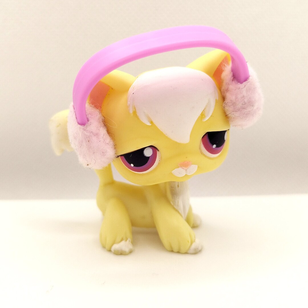 LPS Long-haired Yellow Cat #364 / Authentic Vintage Hasbro Littlest Pet ...
