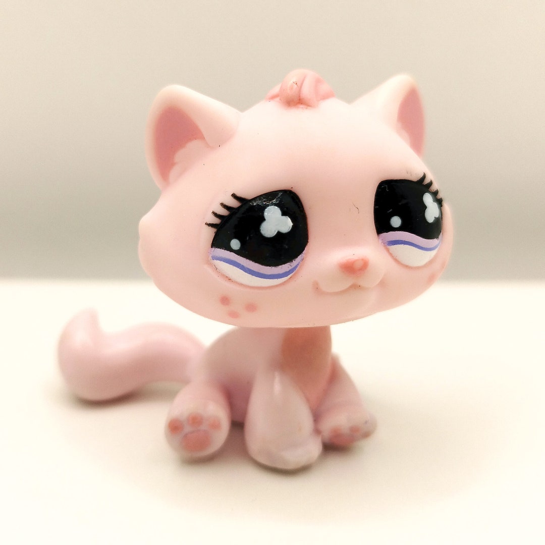LPS Pale Pink Kitten #606 / Authentic Vintage Hasbro Littlest Pet Shop ...