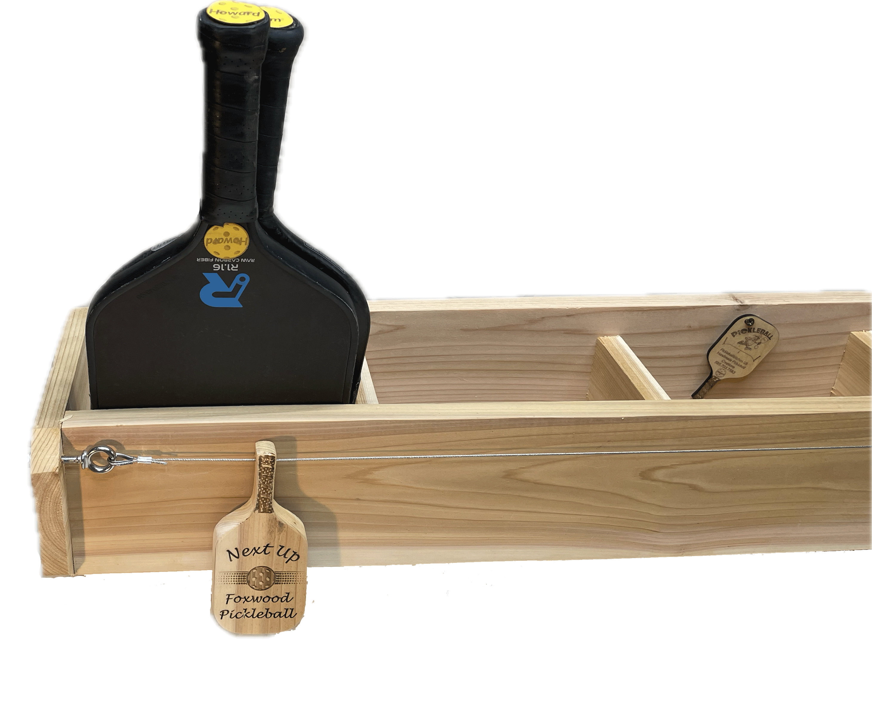 Next up Cedar Pickleball Paddle Holder Rack With Sliding Paddle - Etsy