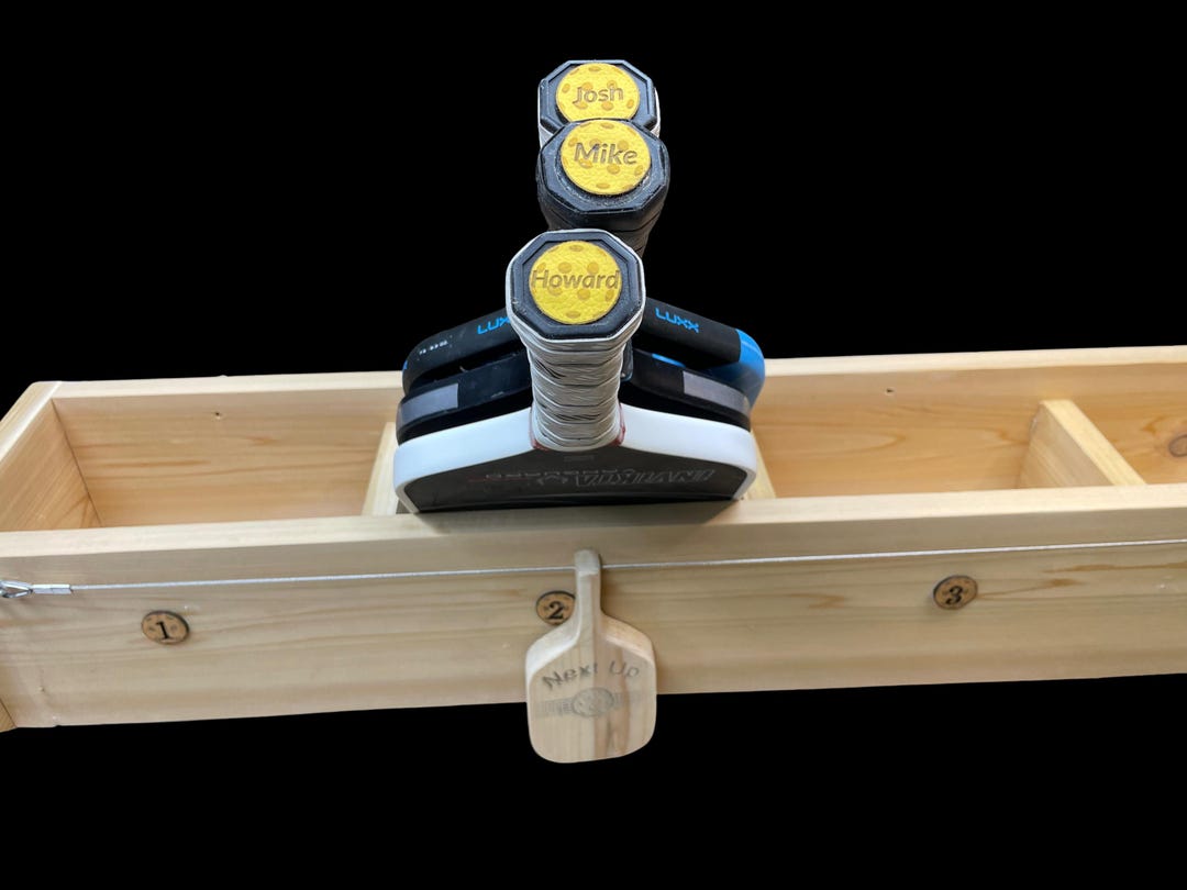 Next up Cedar Pickleball Paddle Holder Rack With Sliding Paddle - Etsy