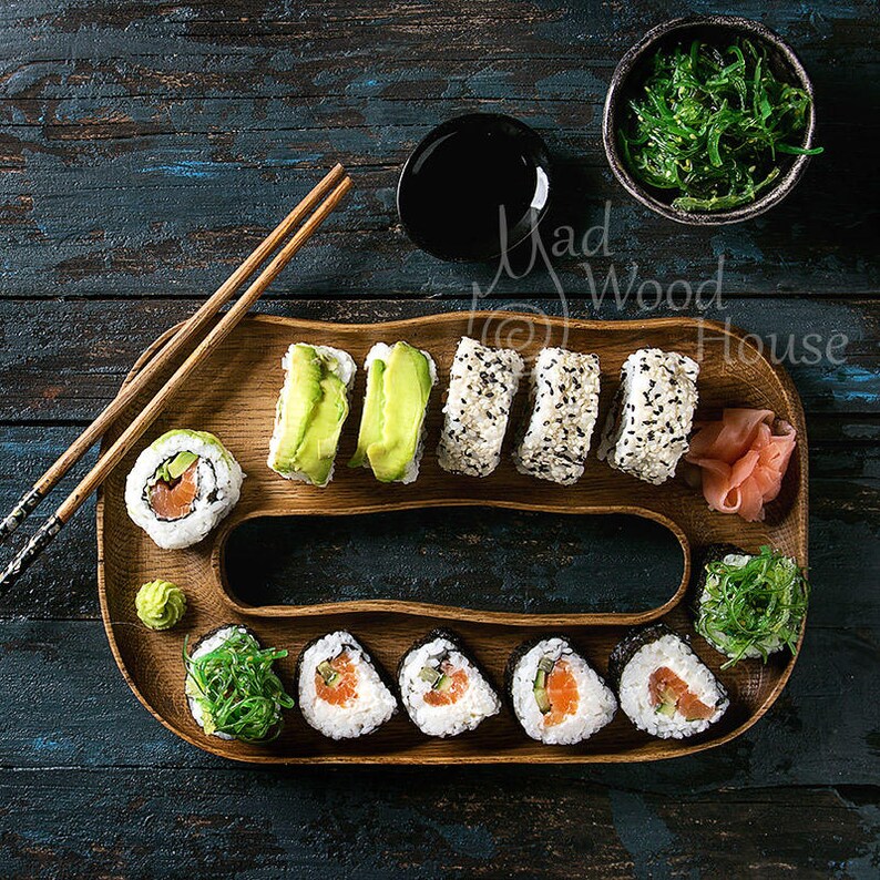Handmade Plate From Oak Wood is the Best for Serving Sushi, Rolls and ...