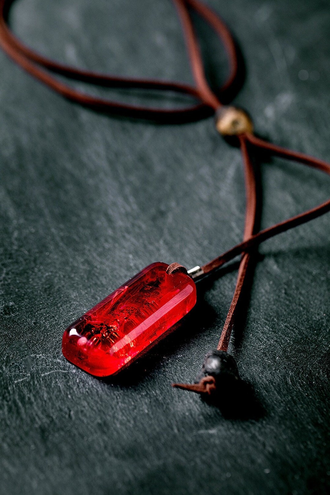 Handmade Epoxy Resin Pendant Modern Necklace Natural Materials Eco ...