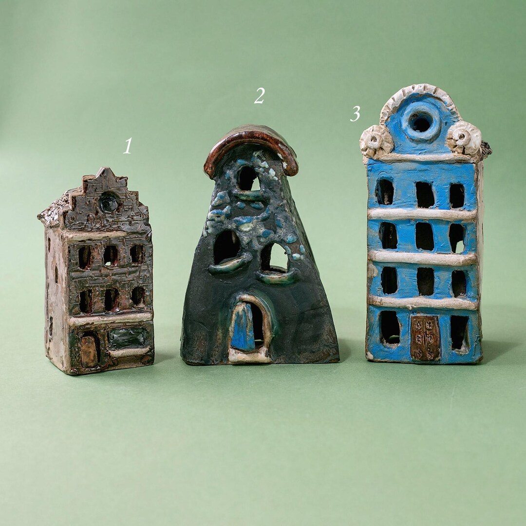 Handmade Ceramic Rustic Cottages Houses Sculpture Home Decor Gifts ...
