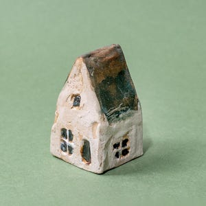 Handmade Ceramic Cottages Houses Set of 3, Miniature Dollhouse Pottery ...