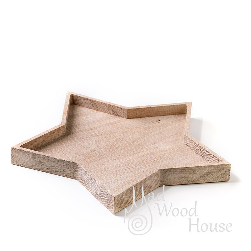Handmade Christmas Star Shape Plate From Oak is the Best for - Etsy