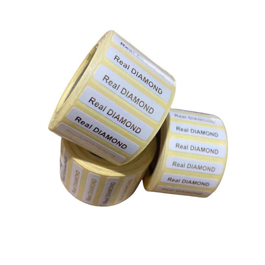 Jewellery Labels Self Adhesive REAL DIAMOND Labels 30mm X 6mm 1000 ...